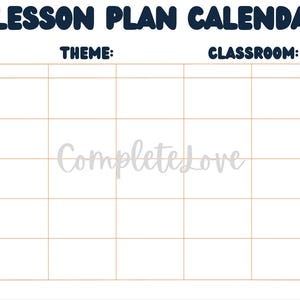 Daycare/preschool/pre~k/kindergarten/elementary Lesson Plan Template ...