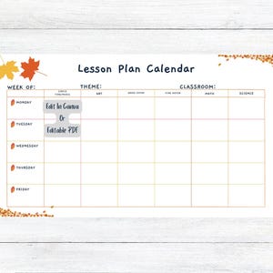 Daycare/preschool/pre~k/kindergarten/elementary Lesson Plan Template ...