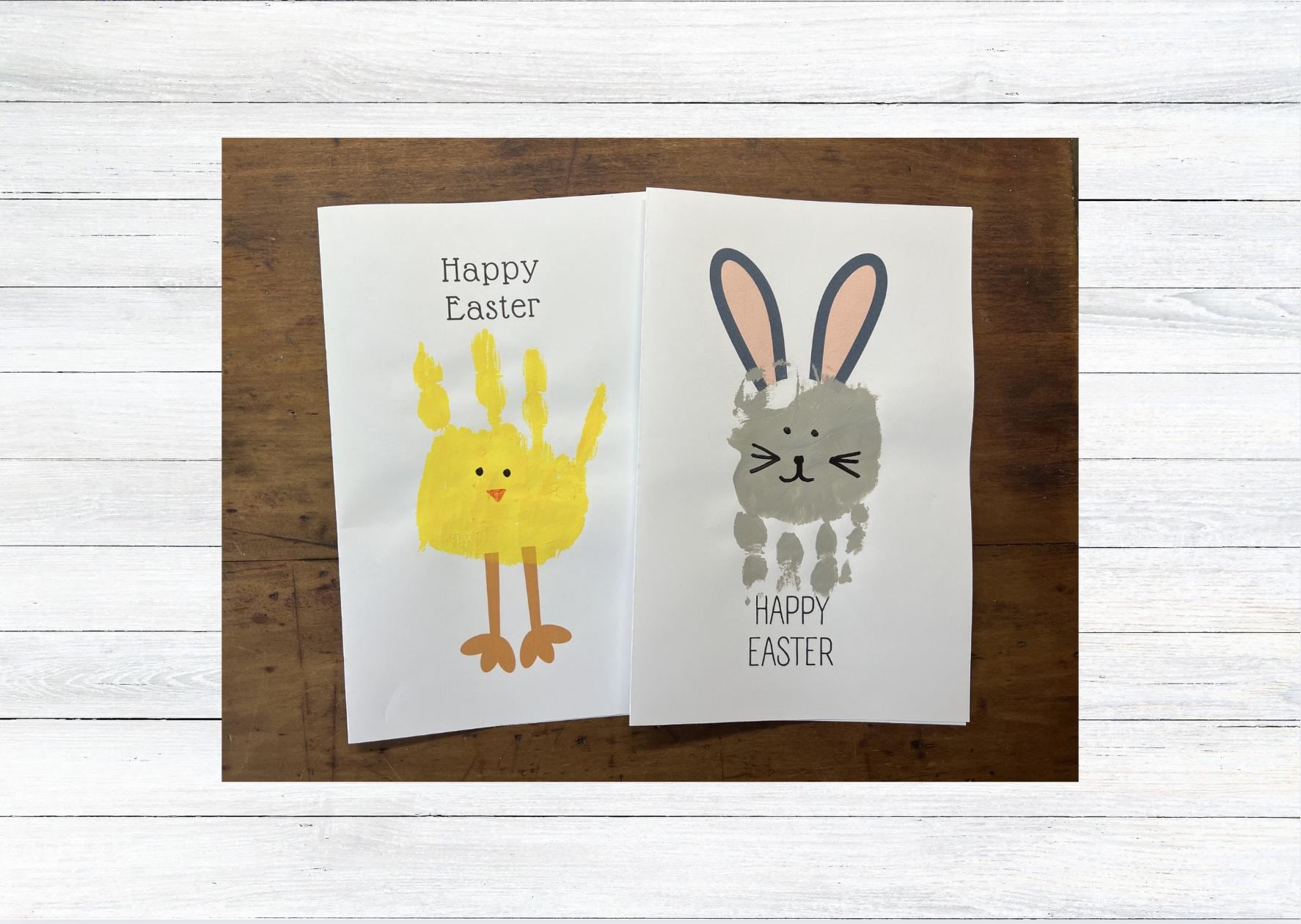 Handprint Easter Card Craft, Bunny & Baby Chick, Perfect Activity for ...