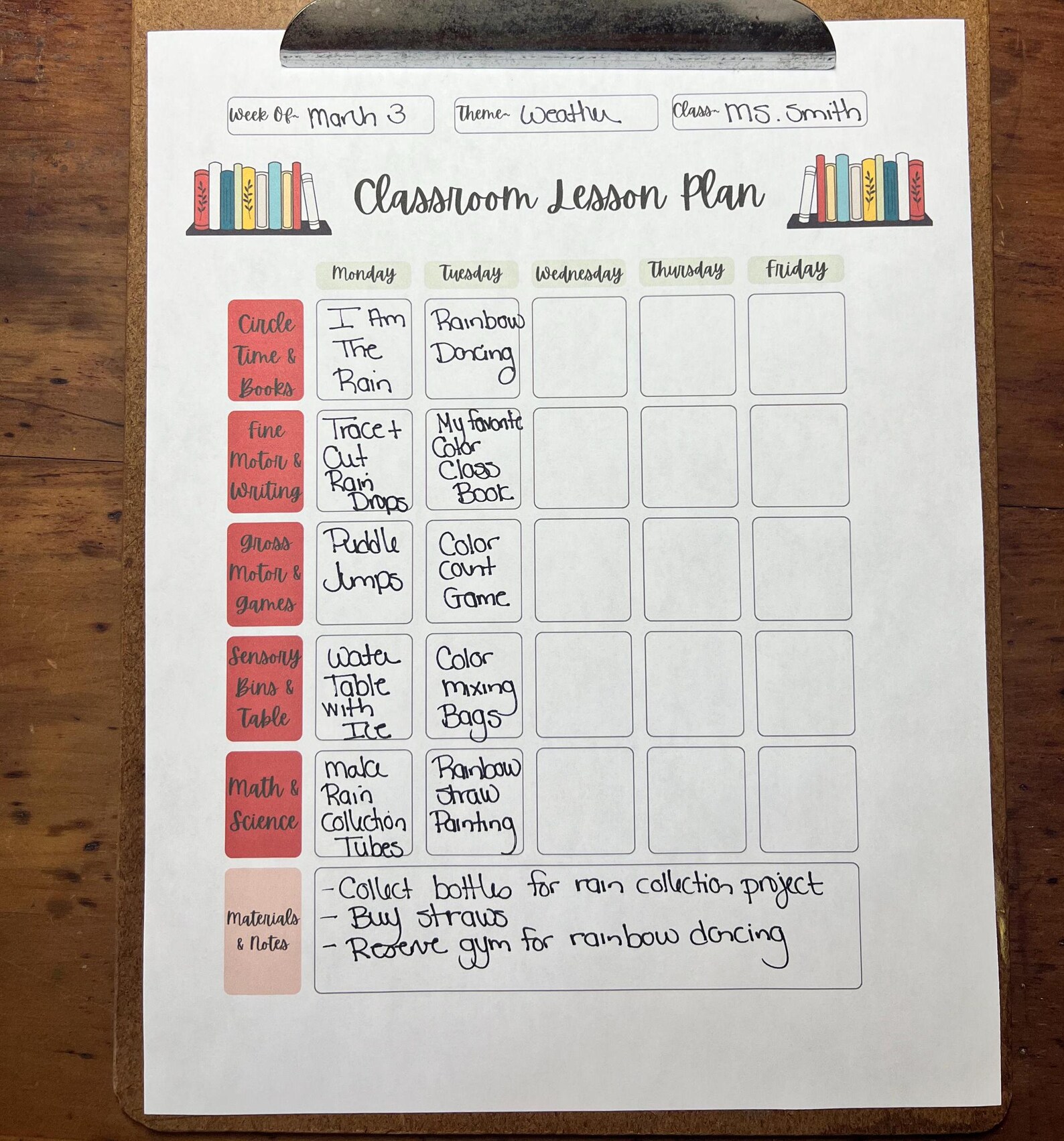Daycare/preschool/pre~k/kindergarten/elementary Lesson Plan Template ...
