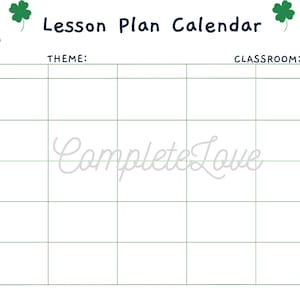 Daycare/preschool/pre~k/kindergarten/elementary Lesson Plan Template ...