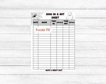 Daily Parent Sign in and Out Form. Perfect for Daycare, Preschool ...