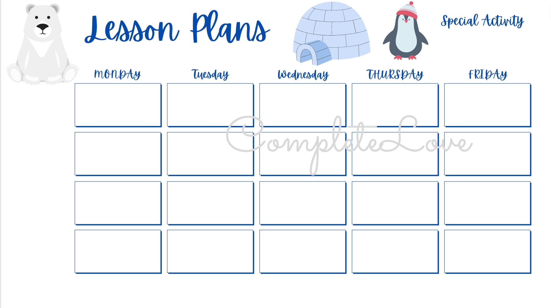 Daycare/preschool/pre~k/kindergarten/elementary Lesson Plan Template ...