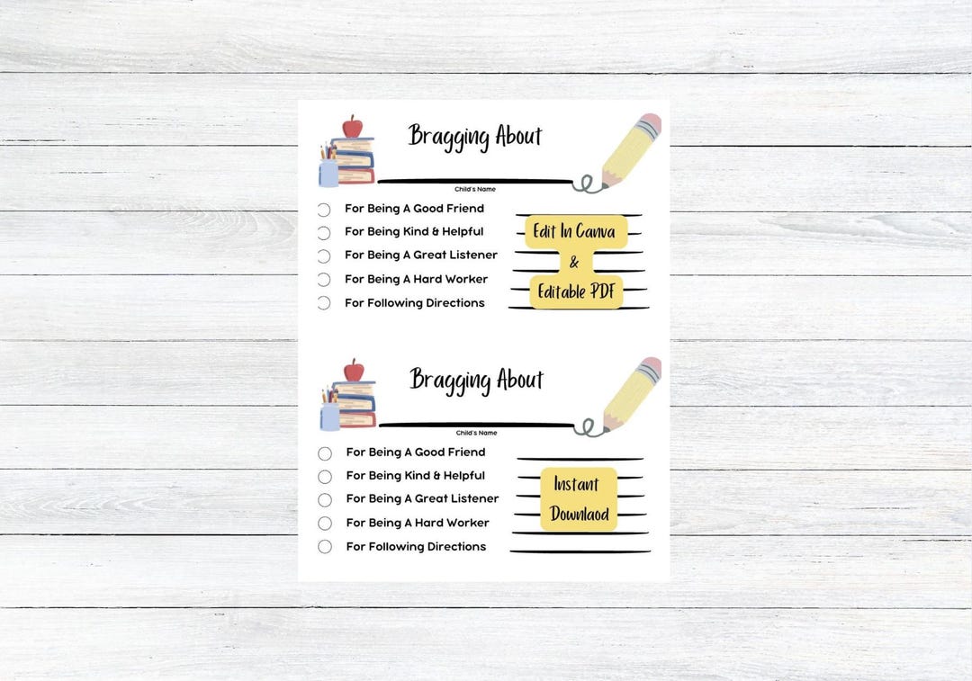 Teacher Brag Note, Teacher Printable, School Communication, Daycare ...