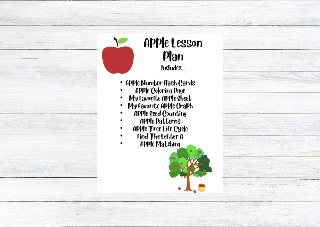Apple Theme Lesson Plan, Preschool Kindergarten Activities (PDF ...
