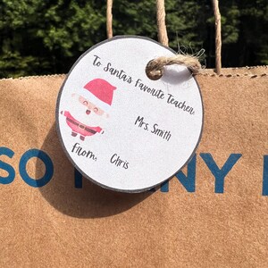 Santa's Favorite Teacher Gift Tags - Printable Canva Template (PDF) - Etsy