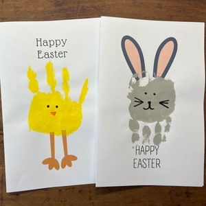 Handprint Easter Card Craft, Bunny & Baby Chick, Perfect Activity for ...