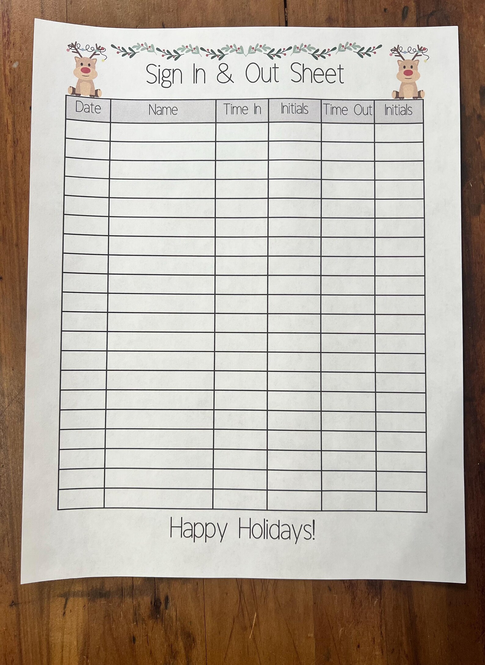 Daily Parent Sign in and Out Form. Perfect for Daycare, Preschool ...
