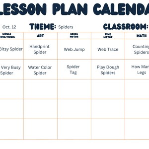 Daycare/preschool/pre~k/kindergarten/elementary Lesson Plan Template ...