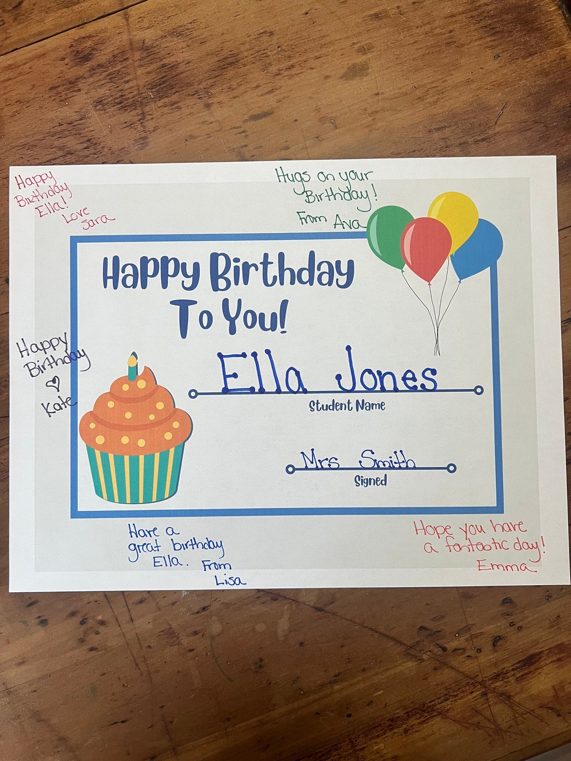 Student Birthday Award Certificate: Printable Classroom Card (PDF ...