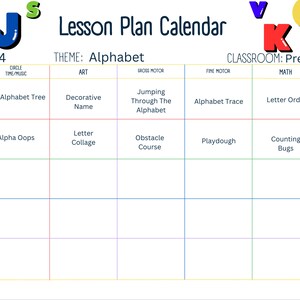 Daycare/preschool/pre~k/kindergarten/elementary Lesson Plan Template ...