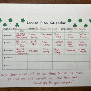 Daycare/preschool/pre~k/kindergarten/elementary Lesson Plan Template ...