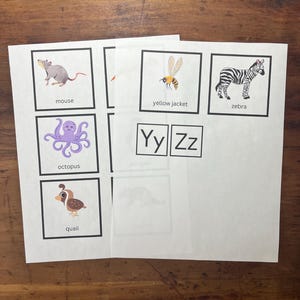 Printable Daycare, Preschool, Early Elementary Animal Alphabet Matching ...