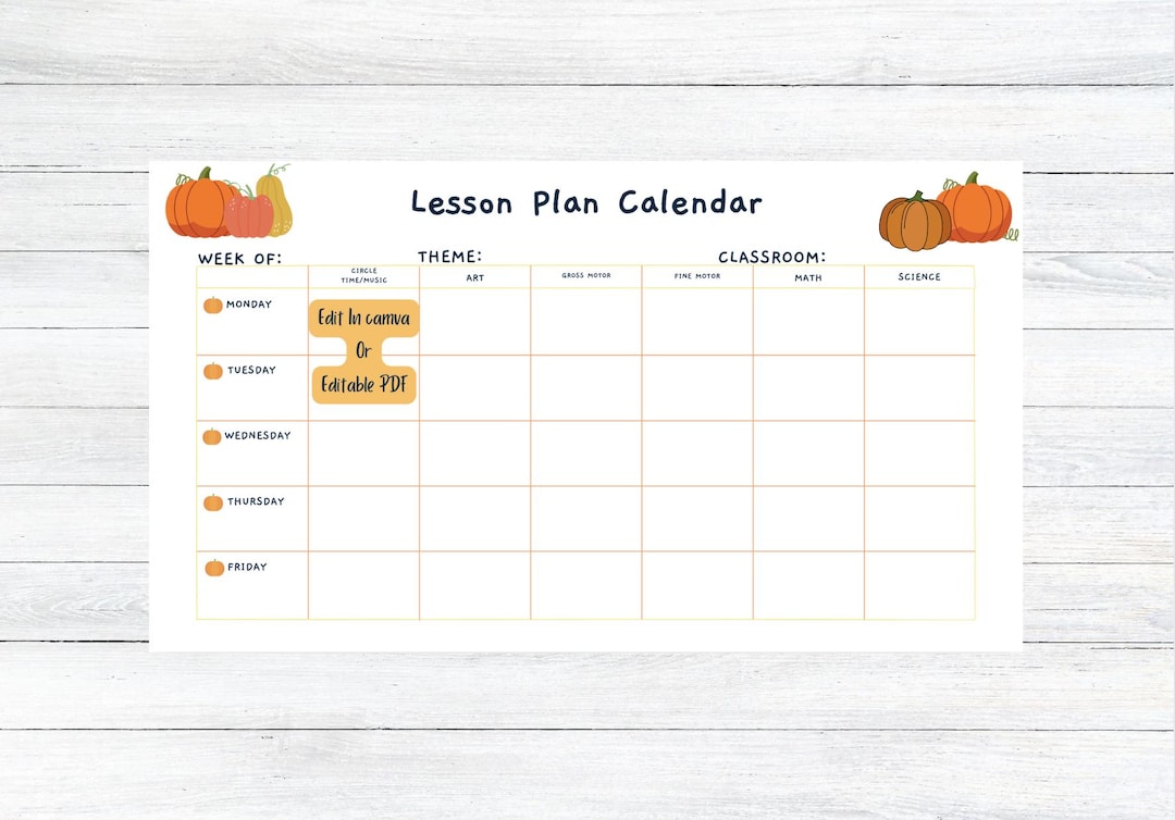 Daycare/preschool/pre~k/kindergarten/elementary Lesson Plan Template ...