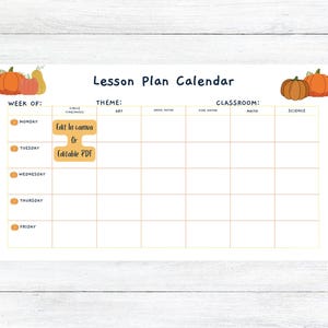 Daycare/preschool/prek/kindergarten/elementary Lesson Plan Template ...