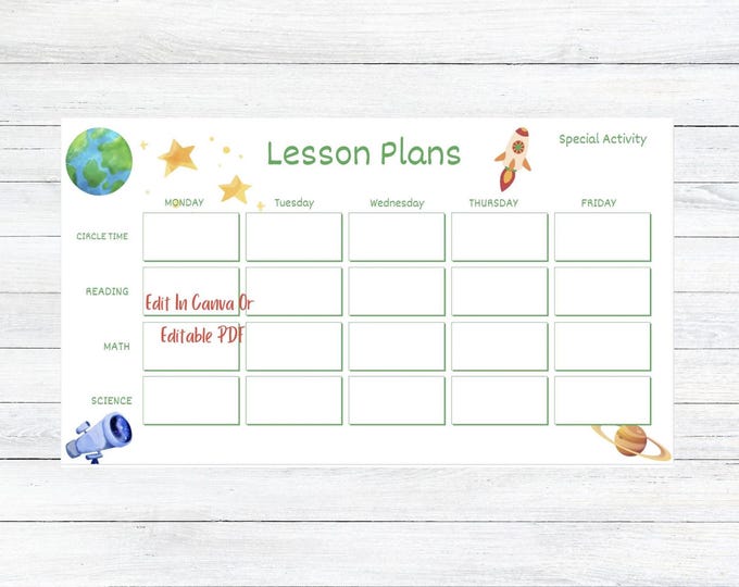 Daycare/preschool/prek/kindergarten/elementary Lesson Plan Template ...
