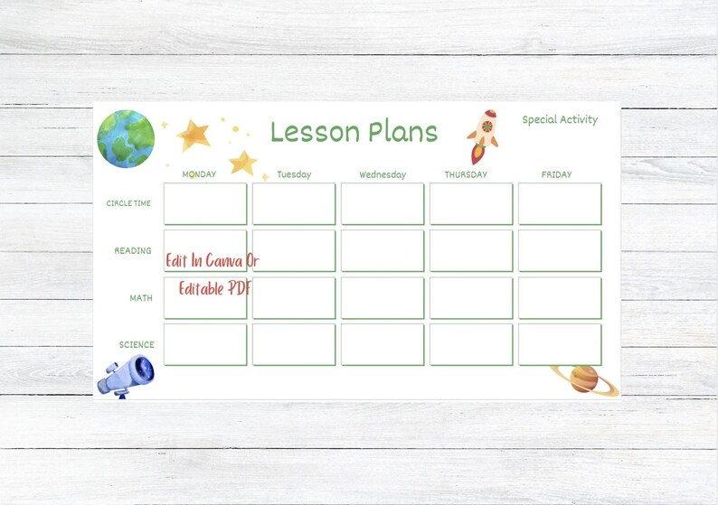 Daycare/preschool/pre~k/kindergarten/elementary Lesson Plan Template ...
