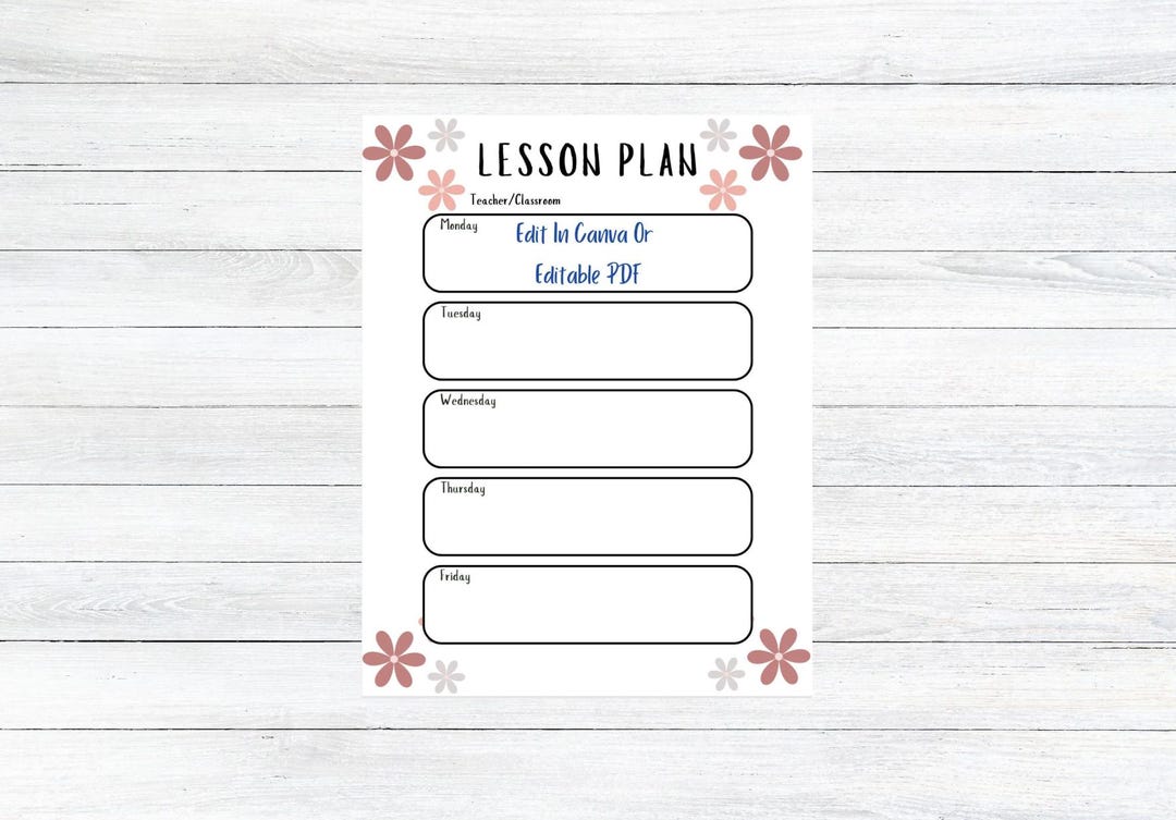 Daycare/preschool/pre~k/kindergarten/elementary Lesson Plan Template ...