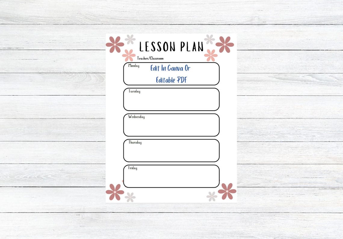 Daycare/preschool/pre~k/kindergarten/elementary Lesson Plan Template ...
