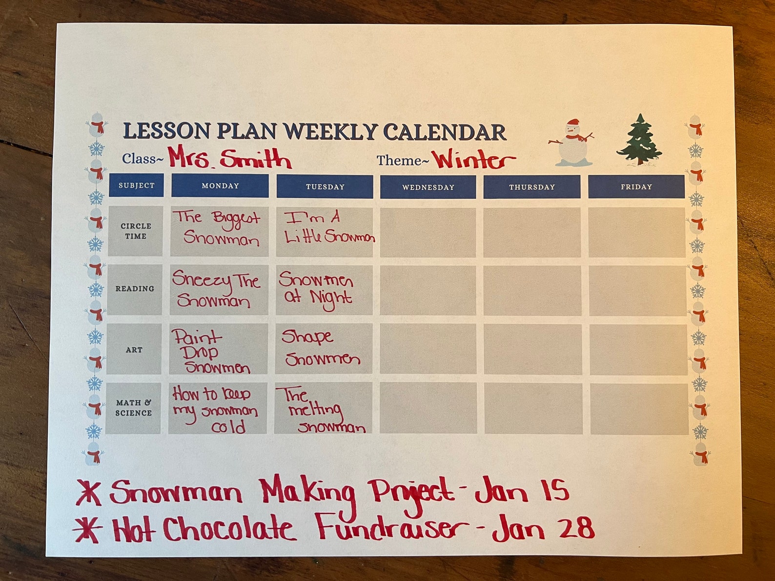 Daycare/preschool/pre~k/kindergarten/elementary Lesson Plan Template ...