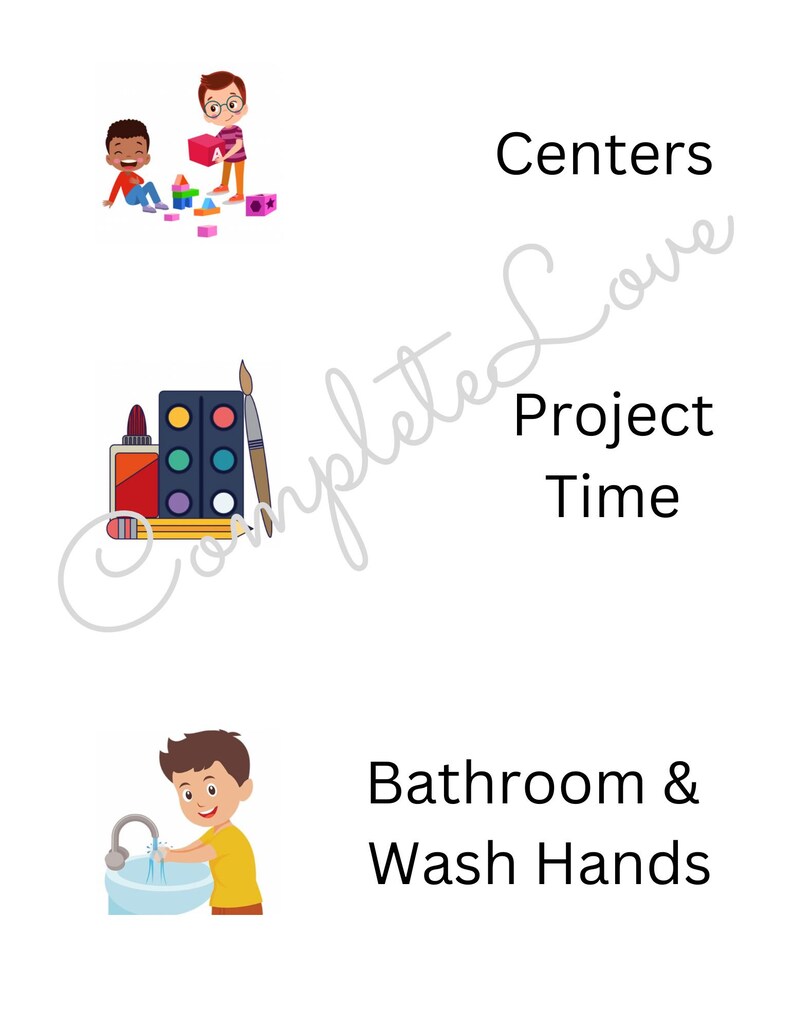 Daily Schedule Chart for Toddler, Daycare, Preschool, Kindergarten ...