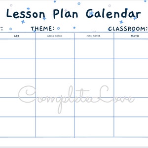 Daycare/preschool/pre~k/kindergarten/elementary Lesson Plan Template ...