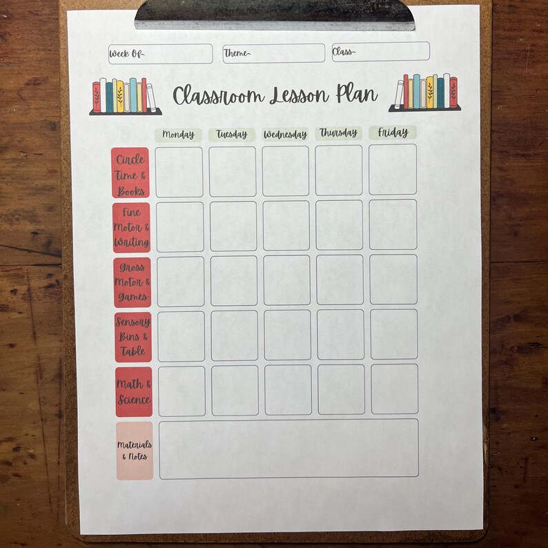 Daycare/preschool/pre~k/kindergarten/elementary Lesson Plan Template ...