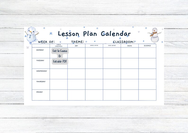 Daycare/preschool/pre~k/kindergarten/elementary Lesson Plan Template ...