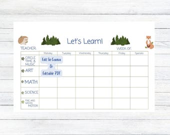 Daycare/preschool/pre~k/kindergarten/elementary Lesson Plan Template ...