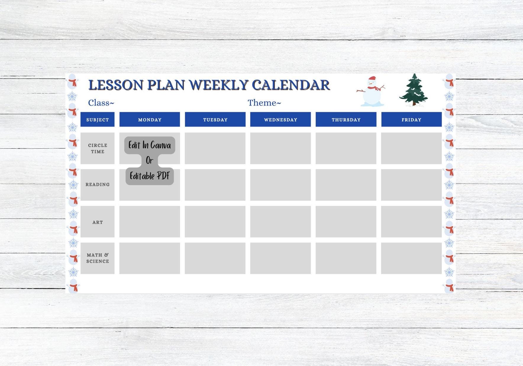 Daycare/preschool/prek/kindergarten/elementary Lesson Plan Template ...