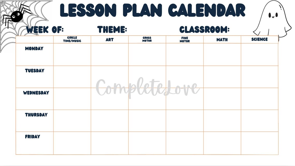Daycare/preschool/pre~k/kindergarten/elementary Lesson Plan Template ...