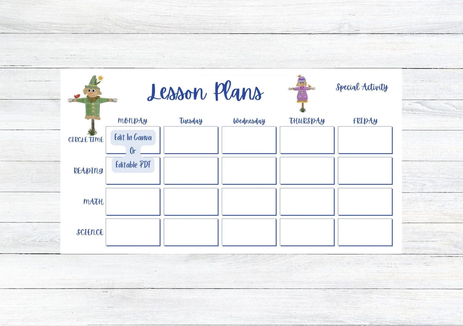 Daycare/preschool/prek/kindergarten/elementary Lesson Plan Template ...