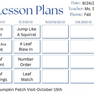 Daycare/preschool/pre~k/kindergarten/elementary Canva & PDF Editable ...