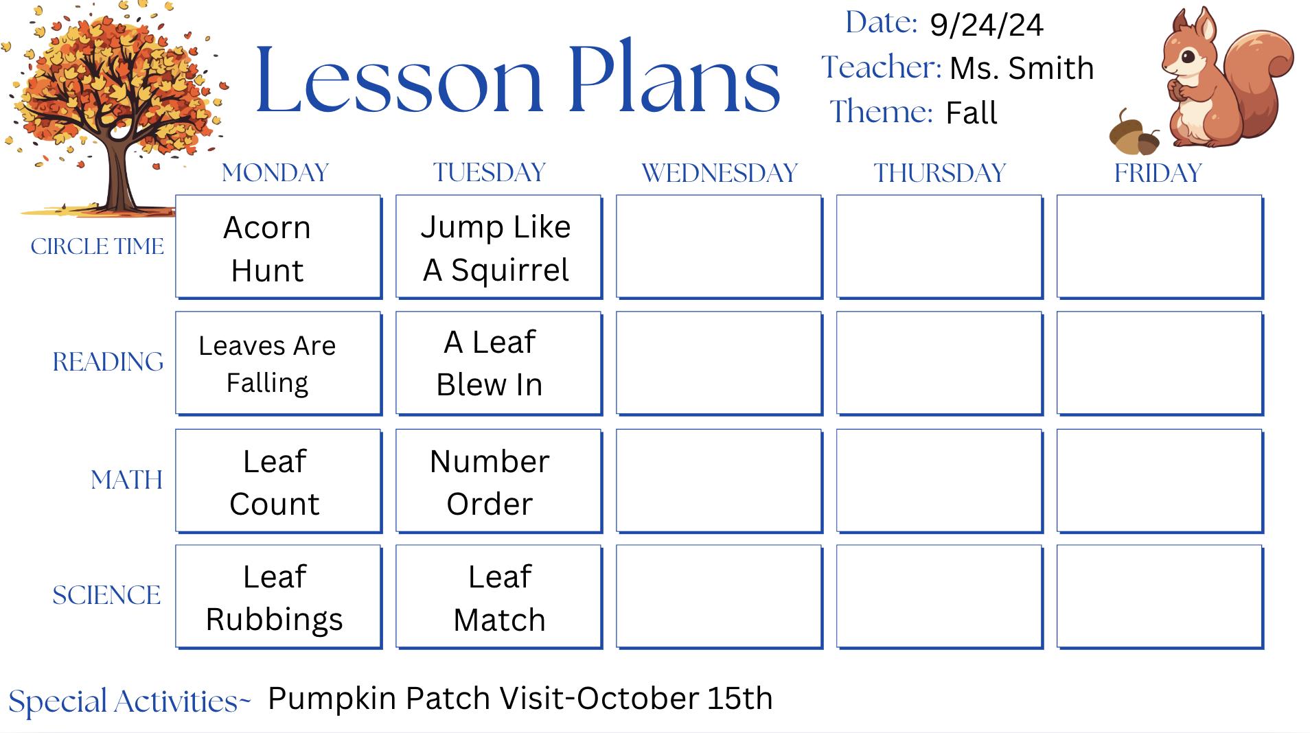 Daycare/preschool/pre~k/kindergarten/elementary Canva & PDF Editable ...