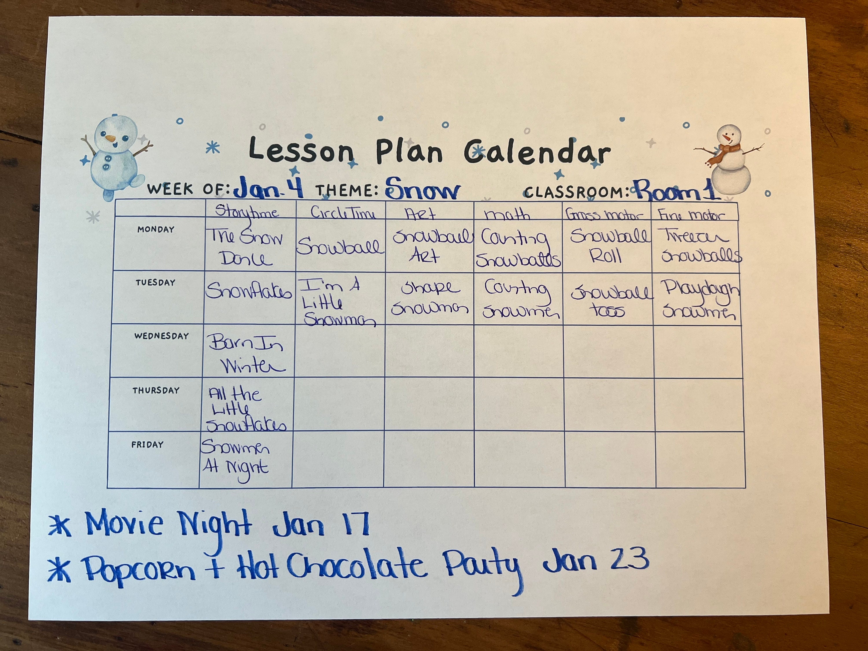 Daycare/preschool/pre~k/kindergarten/elementary Lesson Plan Template ...