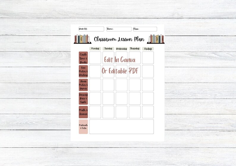 Daycare/preschool/pre~k/kindergarten/elementary Lesson Plan Template ...