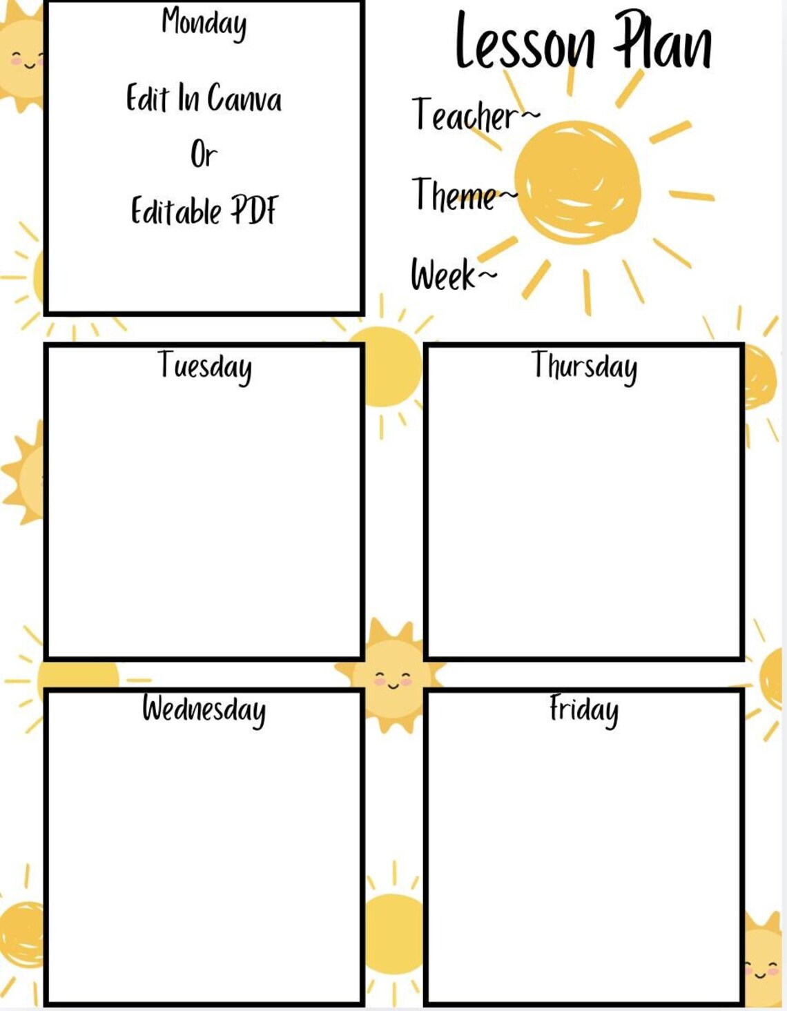 Daycare/preschool/prek/kindergarten/elementary Lesson Plan Template ...