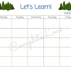 Forest Theme Lesson Plan Template: Weekly Planner (canva & PDF) - Etsy