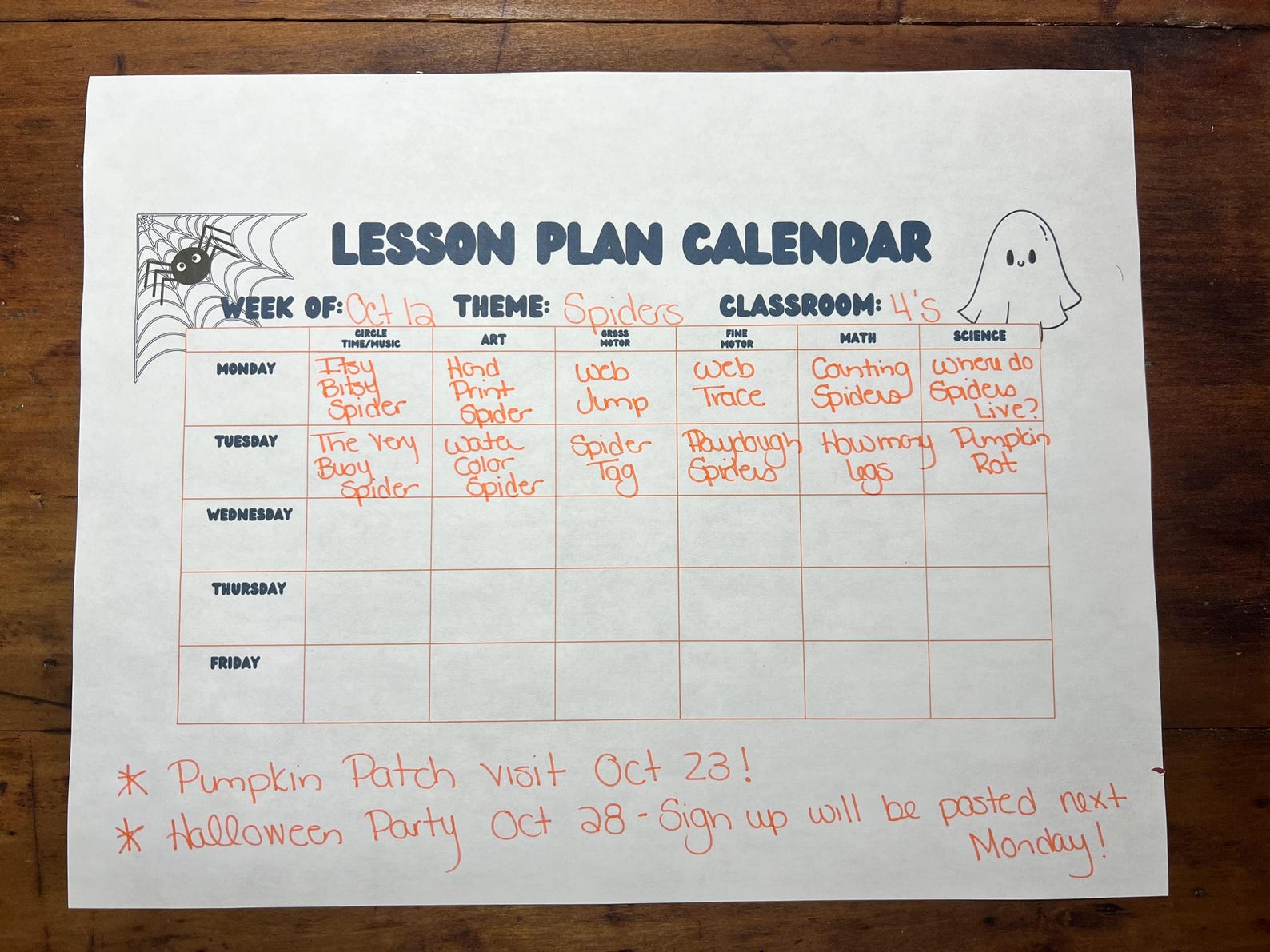 Daycare/preschool/pre~k/kindergarten/elementary Lesson Plan Template ...