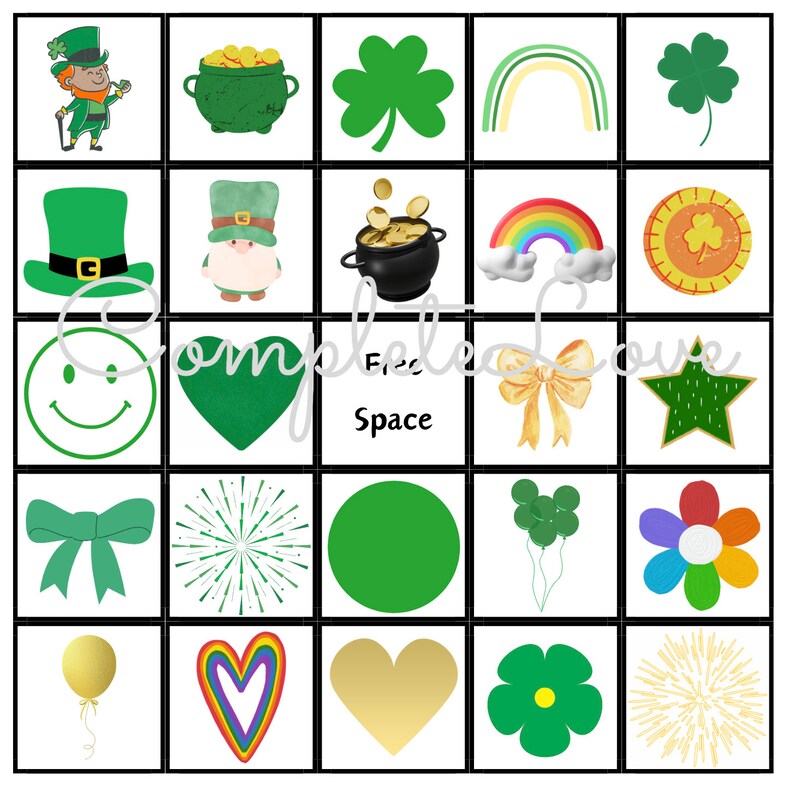 St. Patrick's Day Bingo, Printable PDF, 10 Different BINGO Cards ...