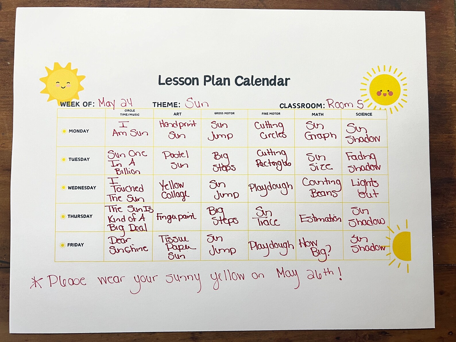 Daycare/preschool/pre~k/kindergarten/elementary Lesson Plan Template ...