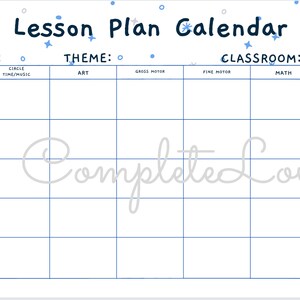 Daycare/preschool/pre~k/kindergarten/elementary Lesson Plan Template ...