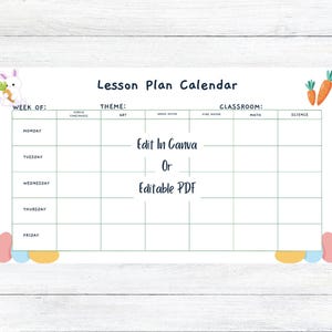 Daycare/preschool/pre~k/kindergarten/elementary Lesson Plan Template ...