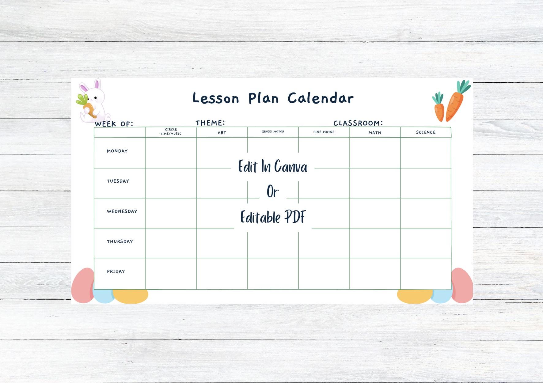 Daycare/preschool/pre~k/kindergarten/elementary Lesson Plan Template ...