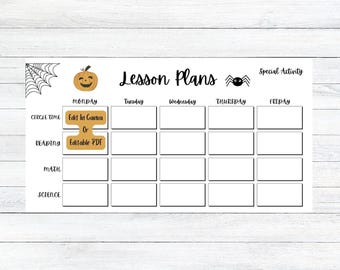 Daycare/preschool/pre~k/kindergarten/elementary Lesson Plan Template ...