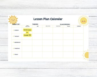 Daycare/preschool/pre~k/kindergarten/elementary Lesson Plan Template ...