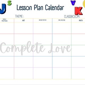Daycare/preschool/pre~k/kindergarten/elementary Lesson Plan Template ...