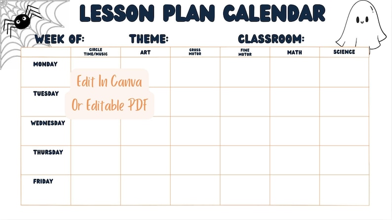 Daycare/preschool/pre~k/kindergarten/elementary Lesson Plan Template ...