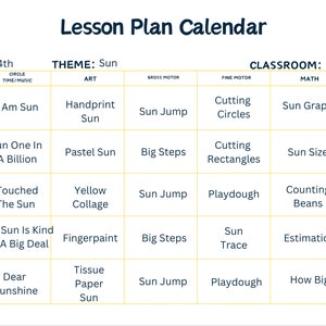 Daycare/preschool/pre~k/kindergarten/elementary Lesson Plan Template ...