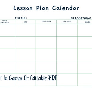 Daycare/preschool/pre~k/kindergarten/elementary Lesson Plan Template ...